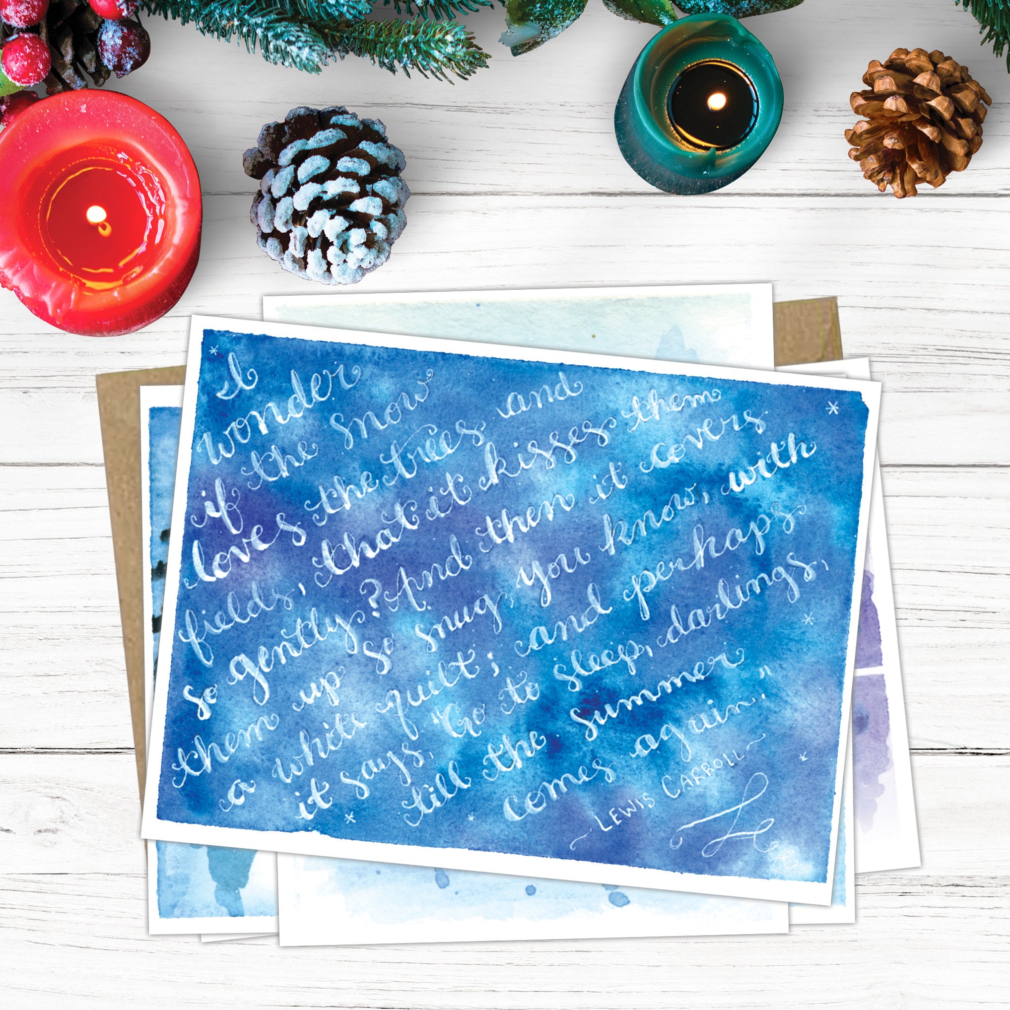PRINTABLE Holiday Cards: Winter Scenes, Set of 5, Print-it-yourself ...