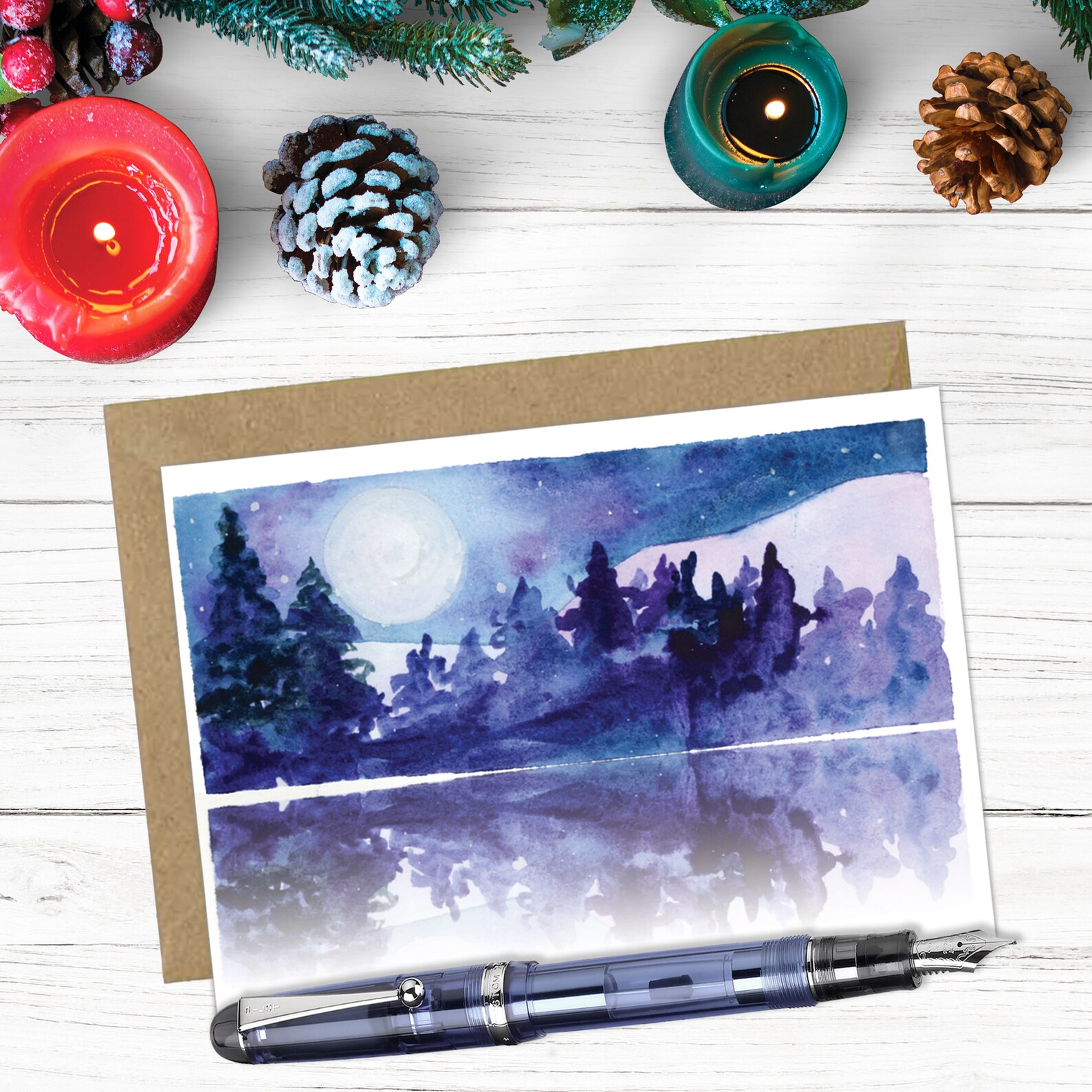 PRINTABLE Holiday Cards: Winter Scenes, Set of 5, Print-it-yourself ...