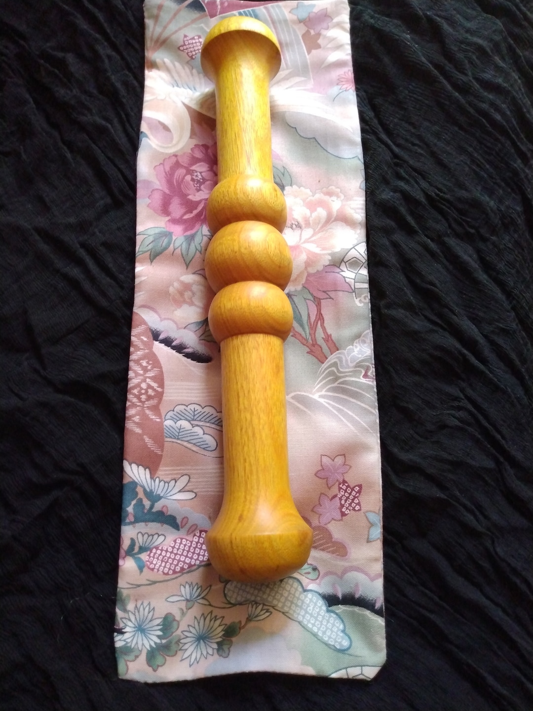 New Handcrafted Canary Wood Qi Gong Style Tai Chi Ruler With Velcro ...