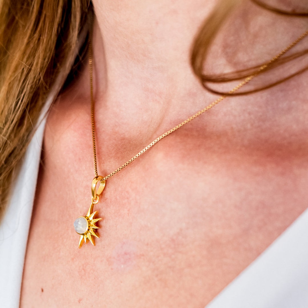 Moonstone Eclipse Necklace,gold Necklace,layered Necklace,long Necklace ...