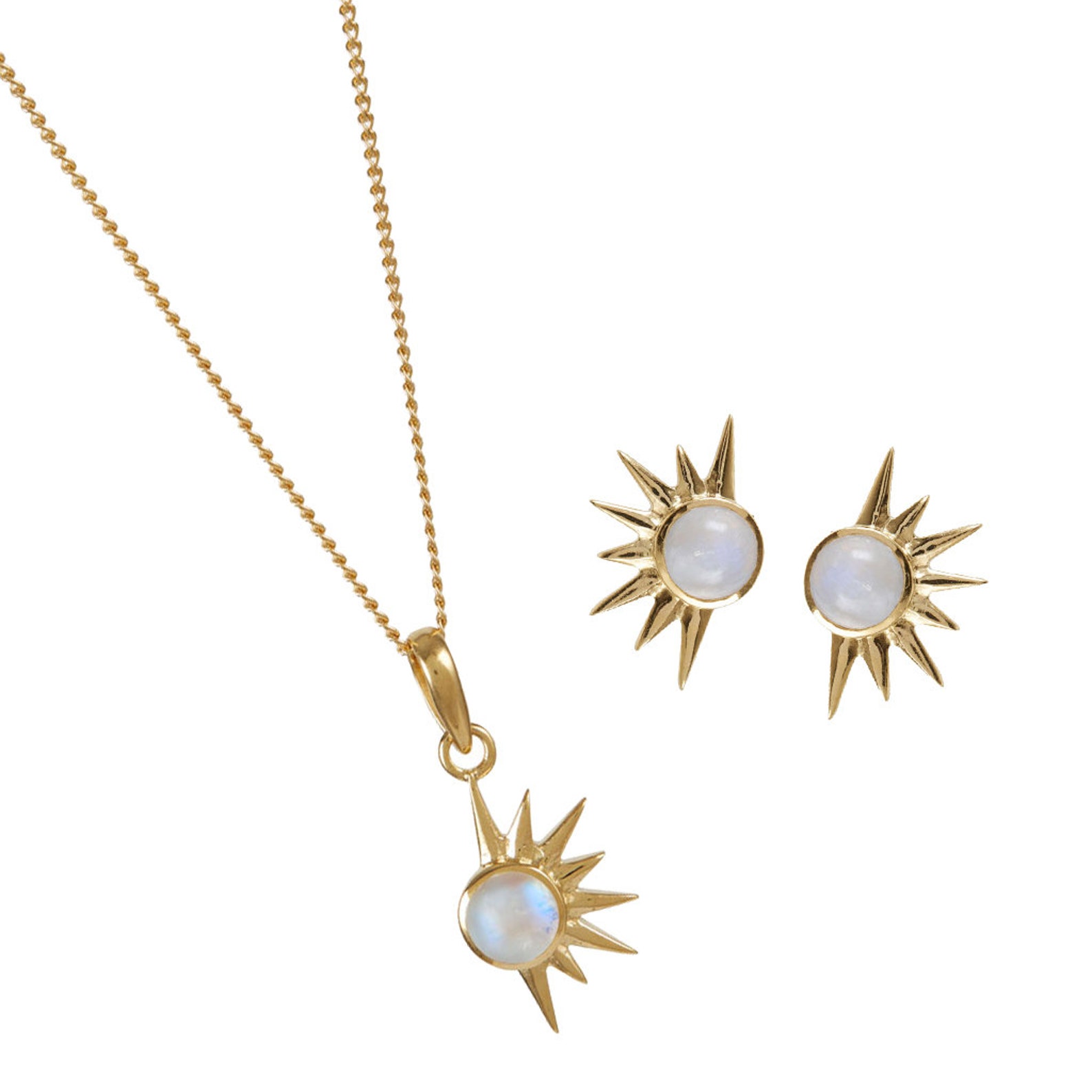 Moonstone Eclipse Necklacegold Necklacelayered Necklacelong - Etsy UK