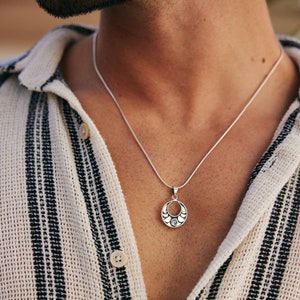 Men's Moon Phase Necklace,unisex Necklace,necklace for Him, Moon Phase ...