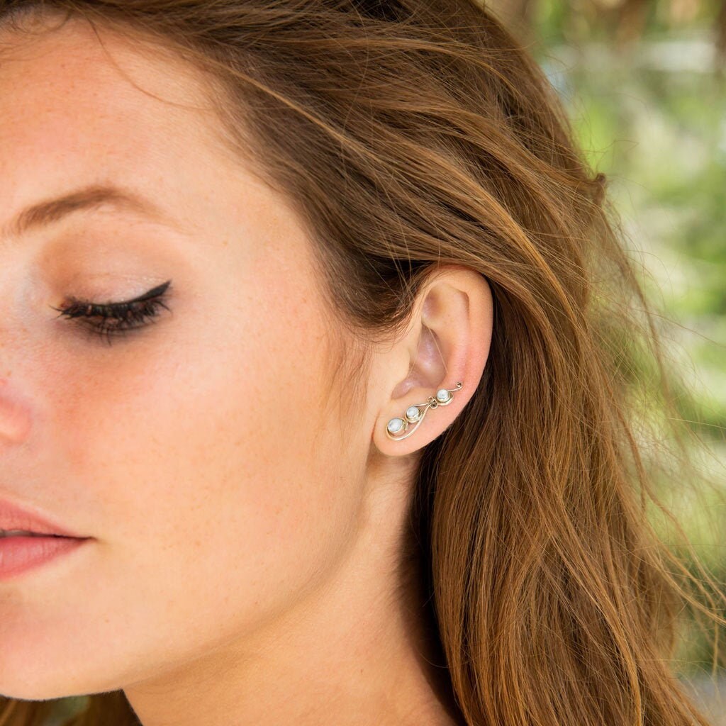 Ear Crawlers Silver Ear Climbers Unusual Earrings Ear - Etsy UK