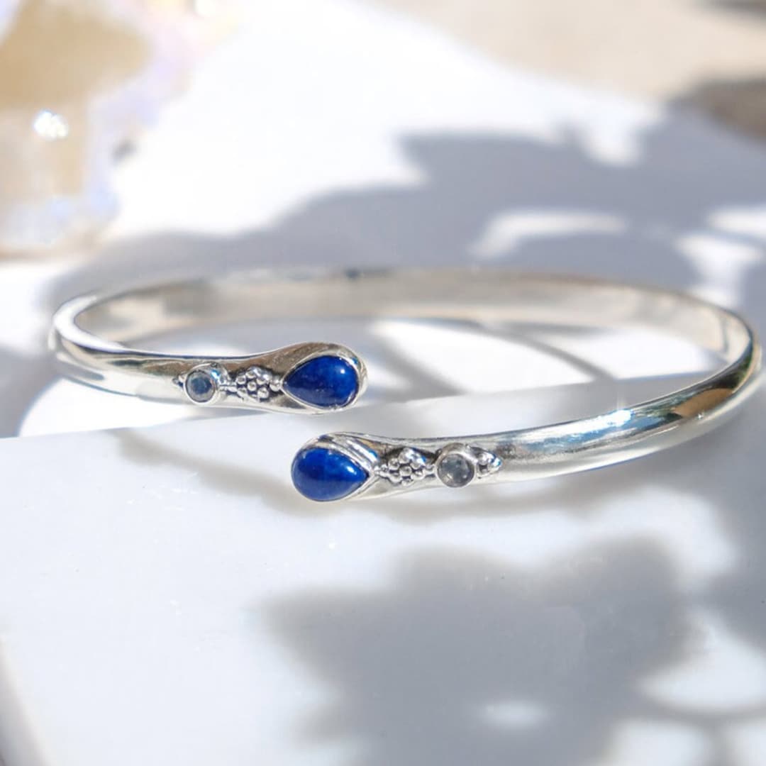 Gemstone Bangle,stacking Bangles,lapis Lazuli Bangle, Cuff Bracelet,ethnic Bracelets,moonstone ...
