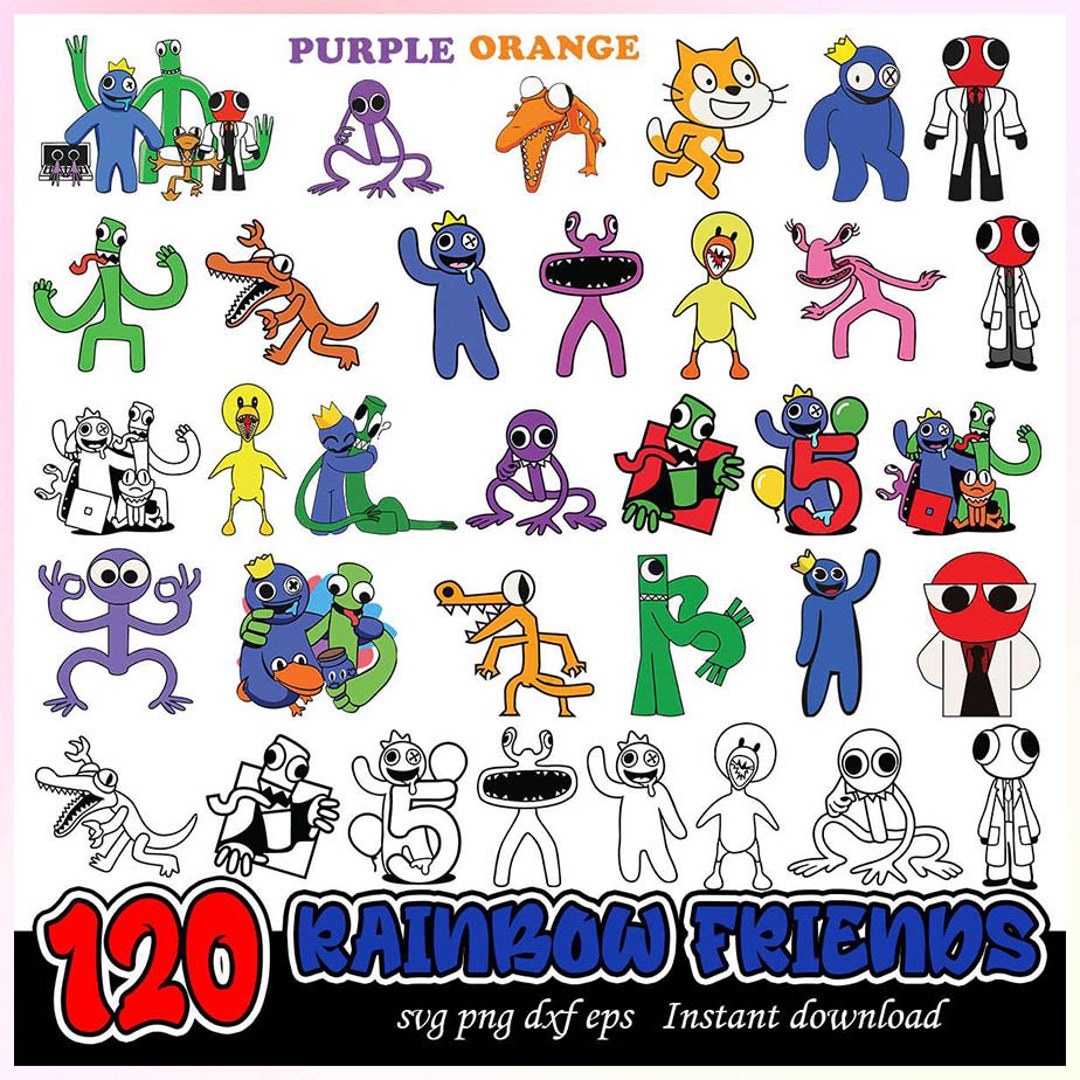 Rainbow Friends SVG Files for Cricut, Rainbow Friends PNG, Sublimation ...