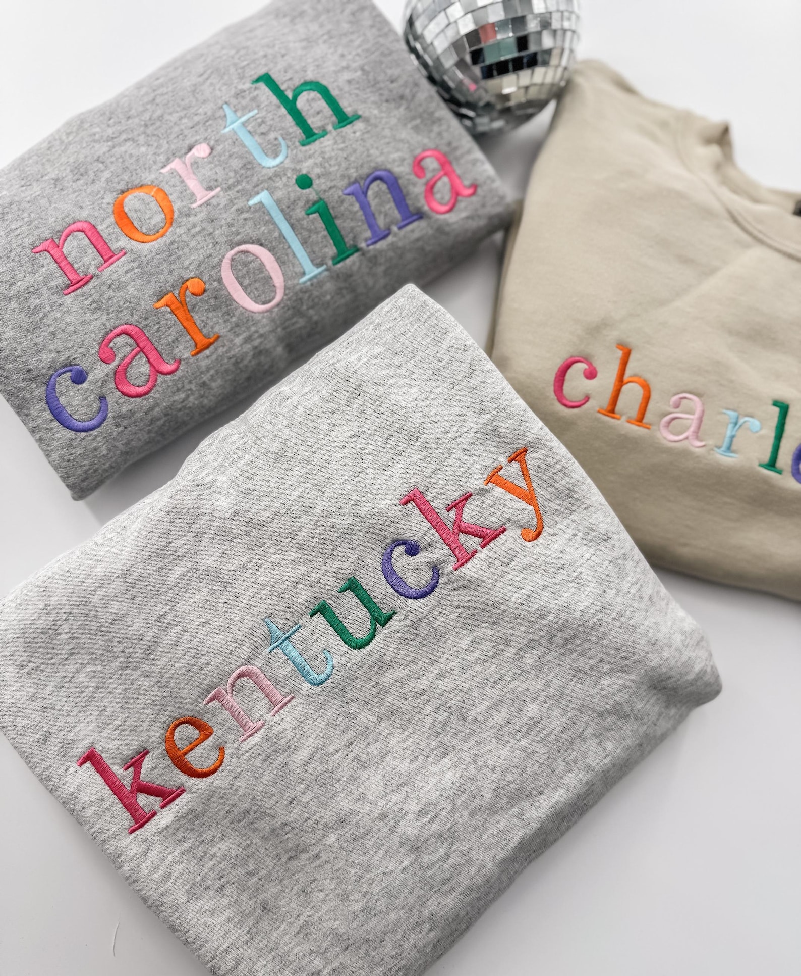 Custom Embroidered Sweatshirt, Multicolor Embroidered Sweatshirt ...