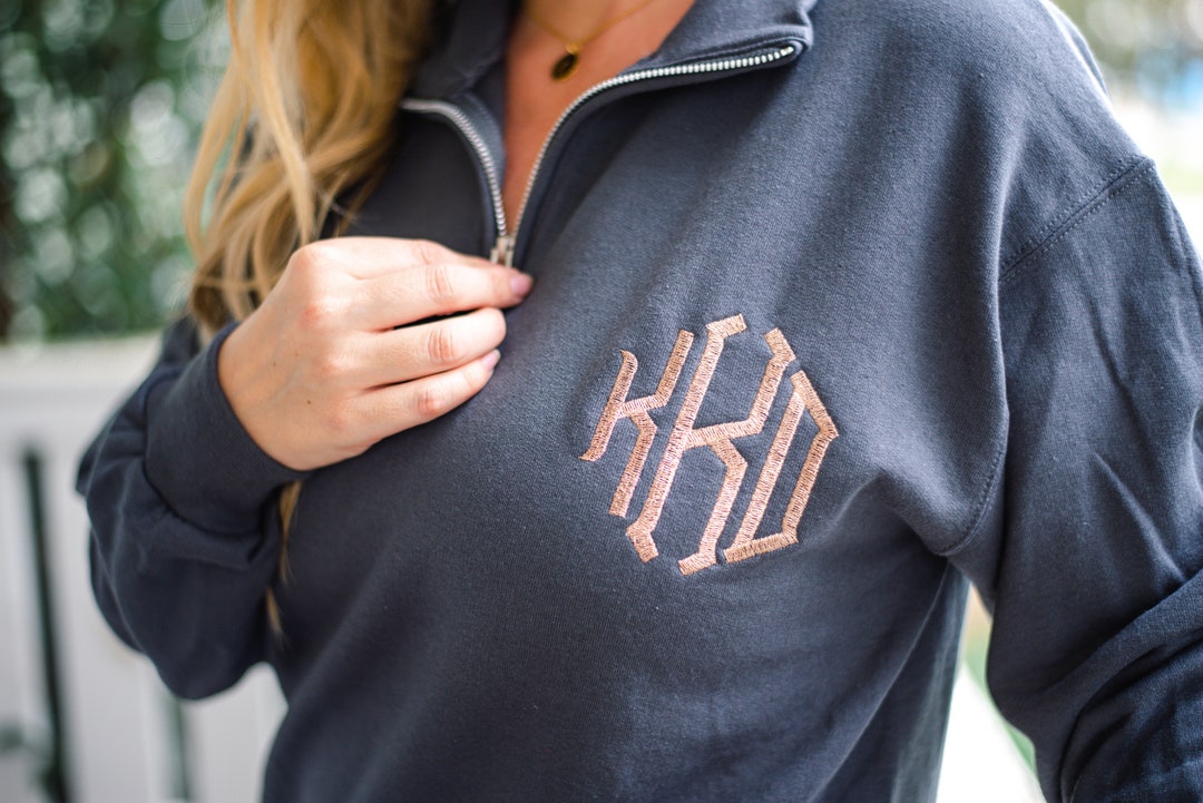 Quarter Zip Monogram Sweatshirt Monogram Pullover Monogram - Etsy
