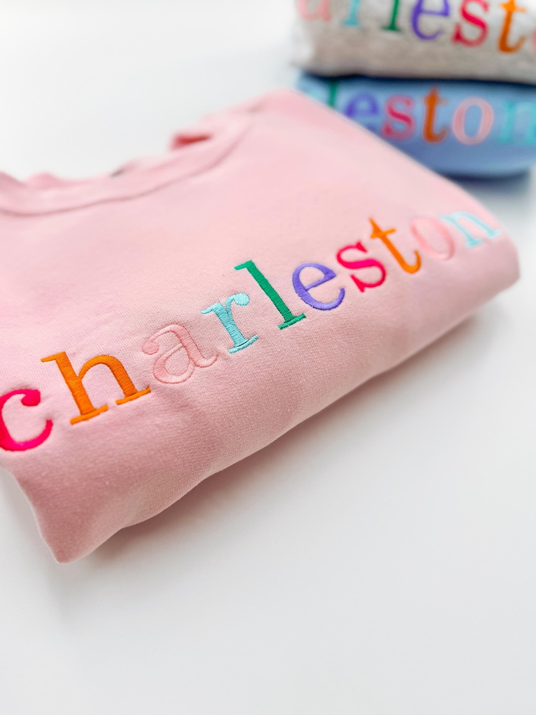 Custom Embroidered Sweatshirt, Multicolor Embroidered Sweatshirt ...