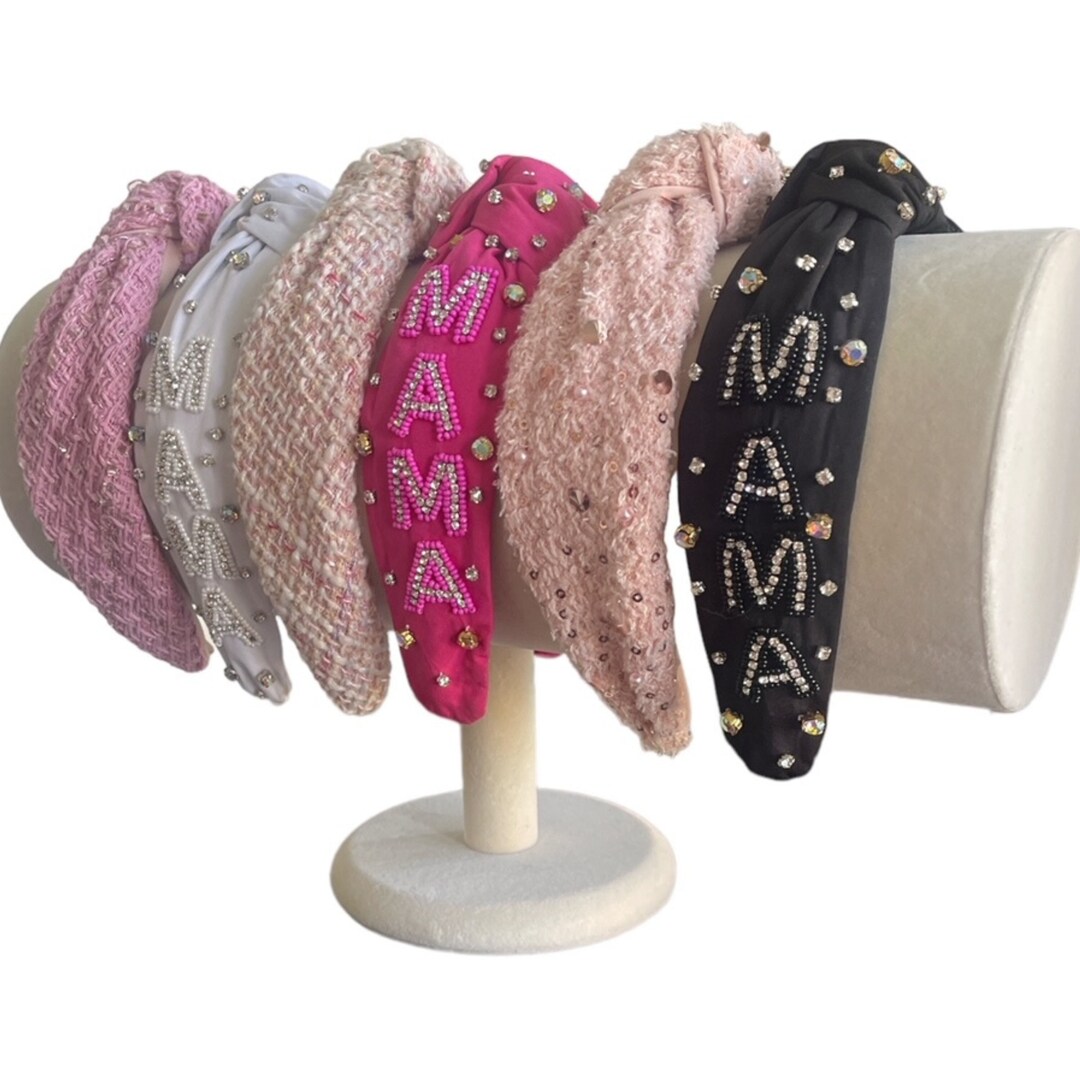 Mama Headband, Tweed Headband, Knotted Headband, Preppy Headband ...