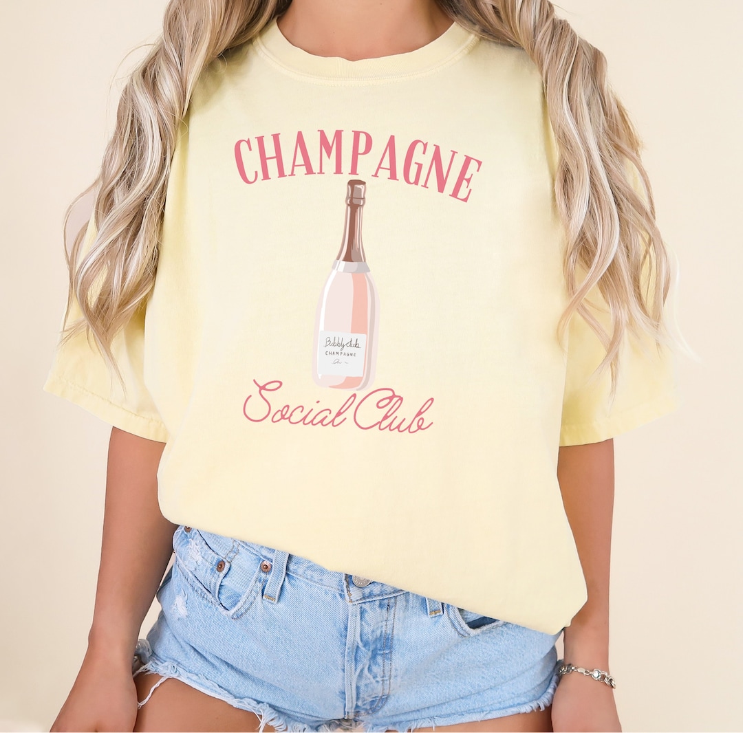 Champagne Social Club T-shirt, Funny Graphic Tee, Brunch Shirt - Etsy