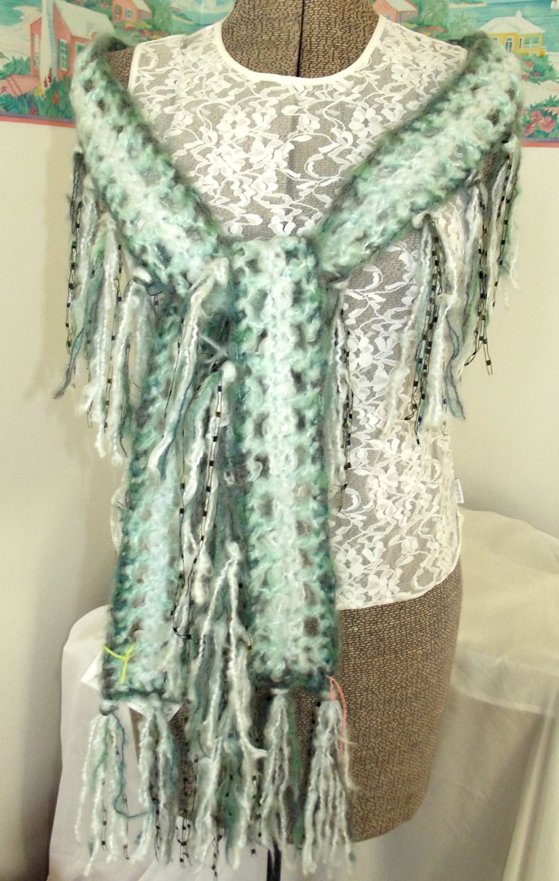 Bufanda verde menta bufanda de ganchillo bufanda suave | Etsy