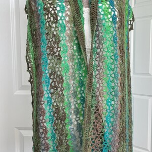 Handmade Shawl, Crochet Shawl, Green Shawl, Super Scarf, Rain Forest ...