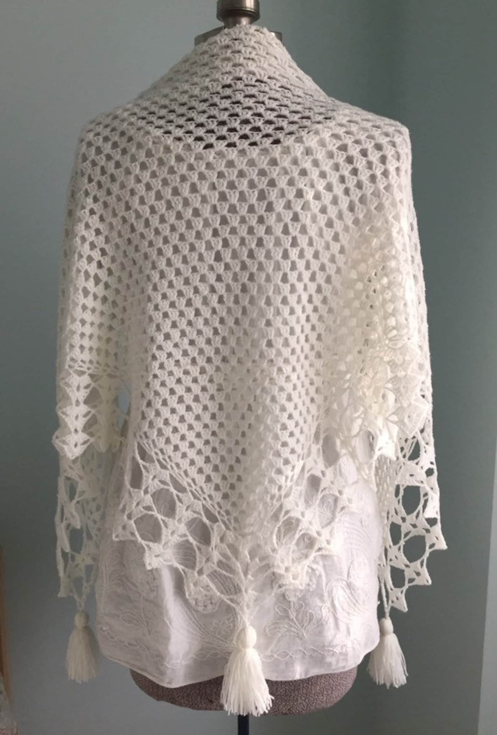 Butterfly Shawl, White Shawl, Wedding Shawl, Bridal Wrap, Crochet Wrap ...