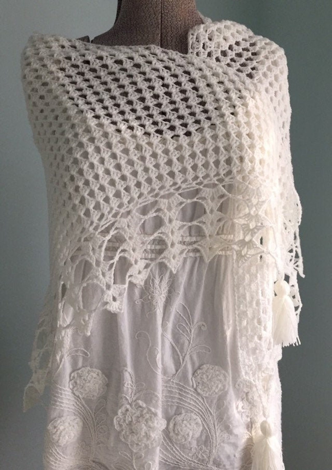 Butterfly Shawl, White Shawl, Wedding Shawl, Bridal Wrap, Crochet Wrap ...