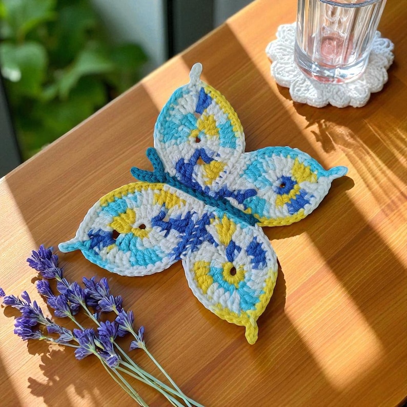 Crochet Butterfly Coasters - Etsy