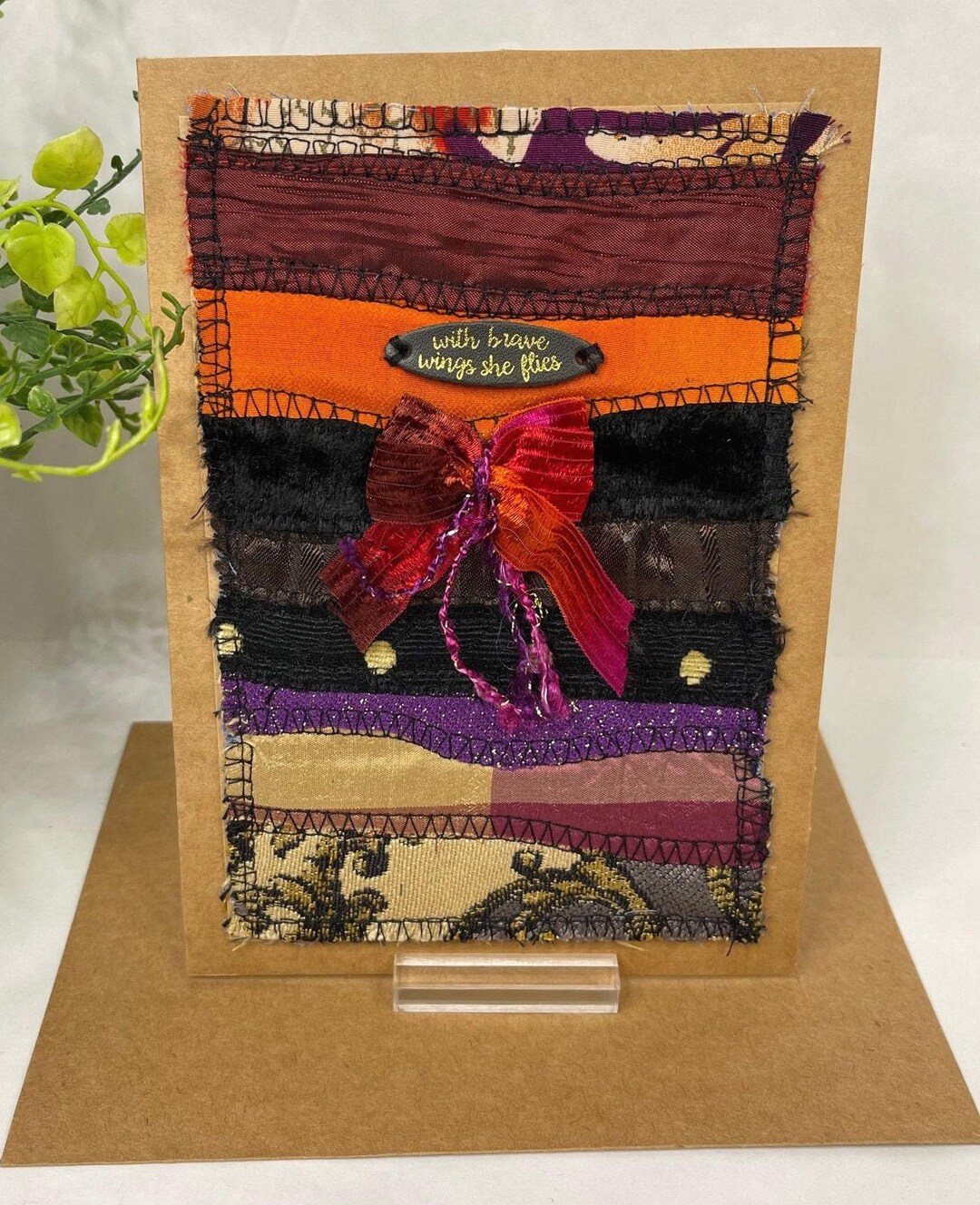 Fiber Art Greeting Card, Fabric Card, Blank Greeting Card, Fiber Art ...
