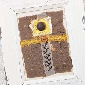 Rustic Cross Folk Art Textile Picture | Etsy