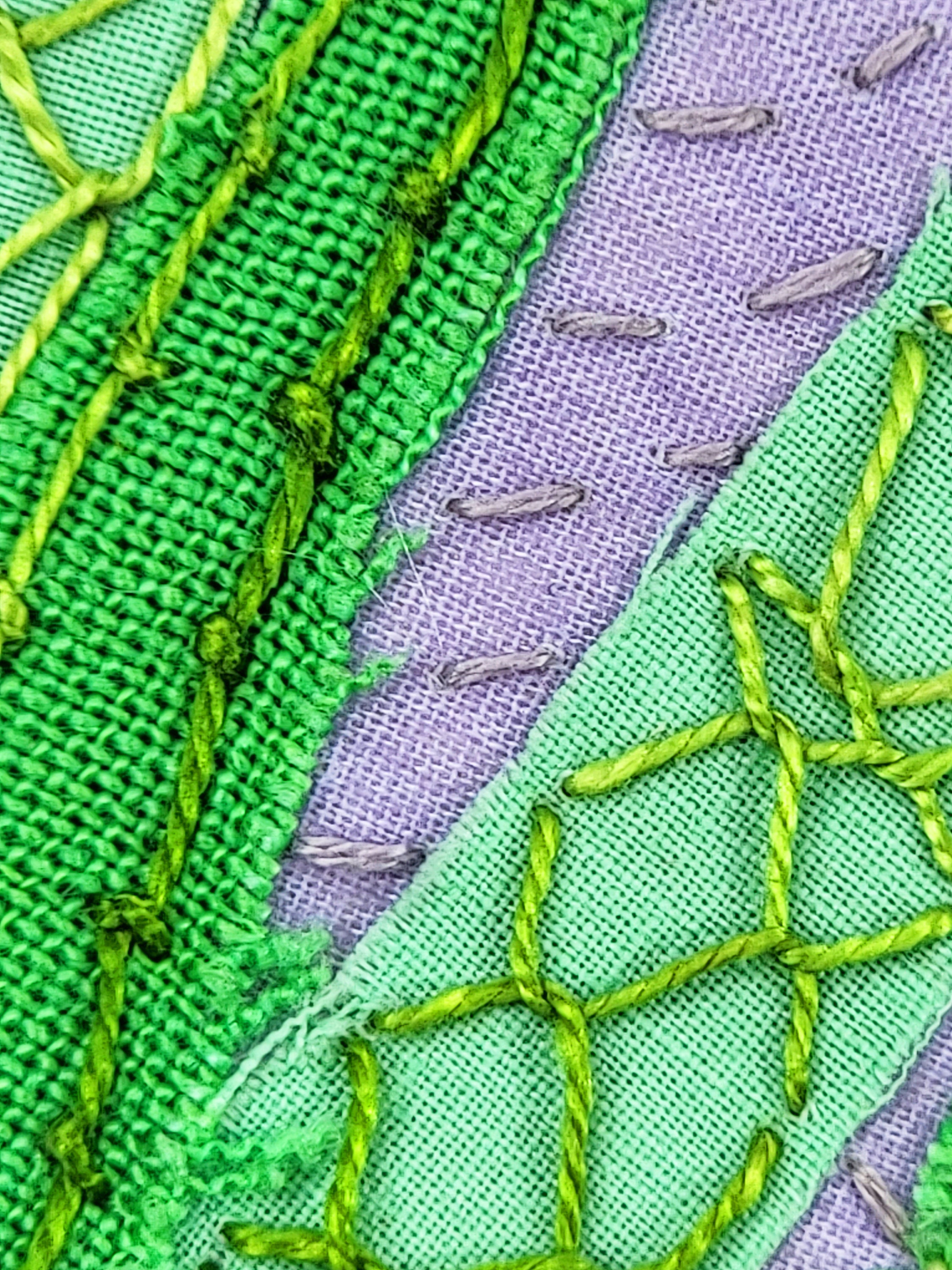 Sunburst Flowers Embroidered Textile Collage Cards Set of 2 - Etsy