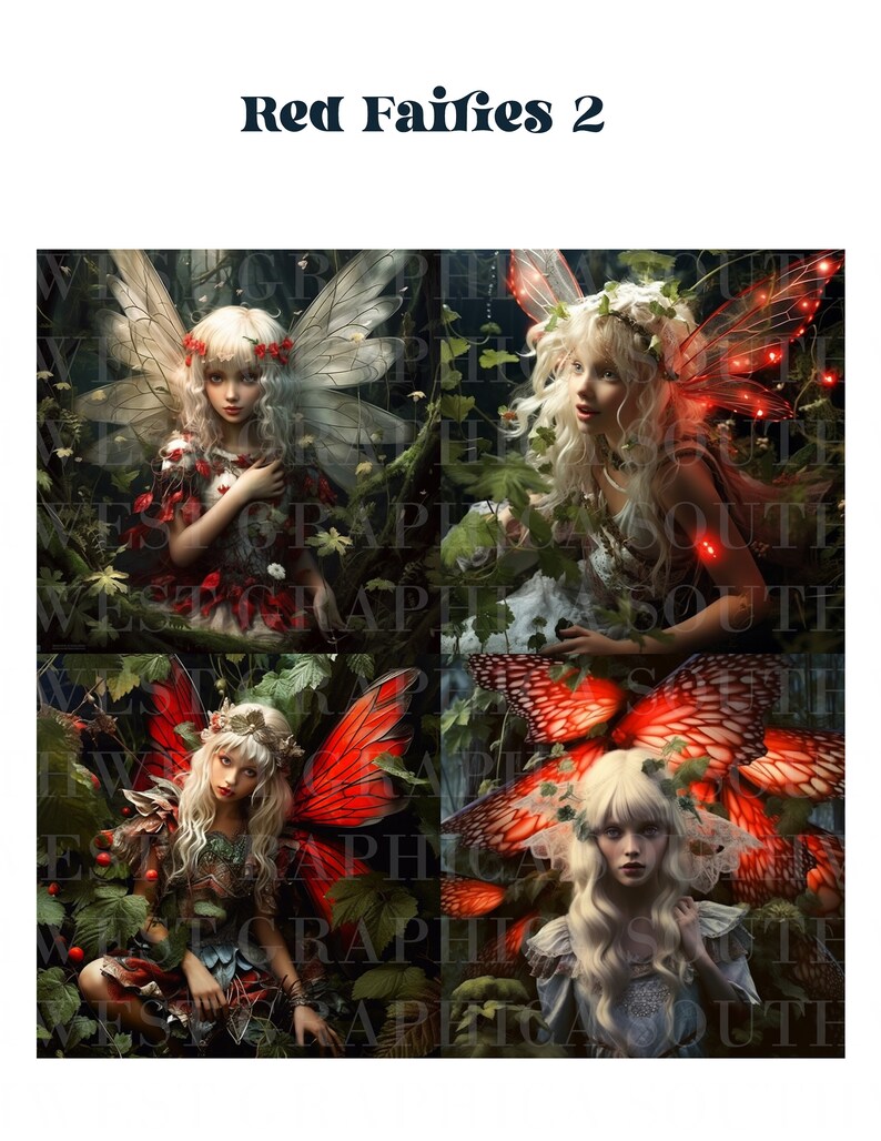Red Fairies 2 Instant Download High-resolution Digital Download - Etsy