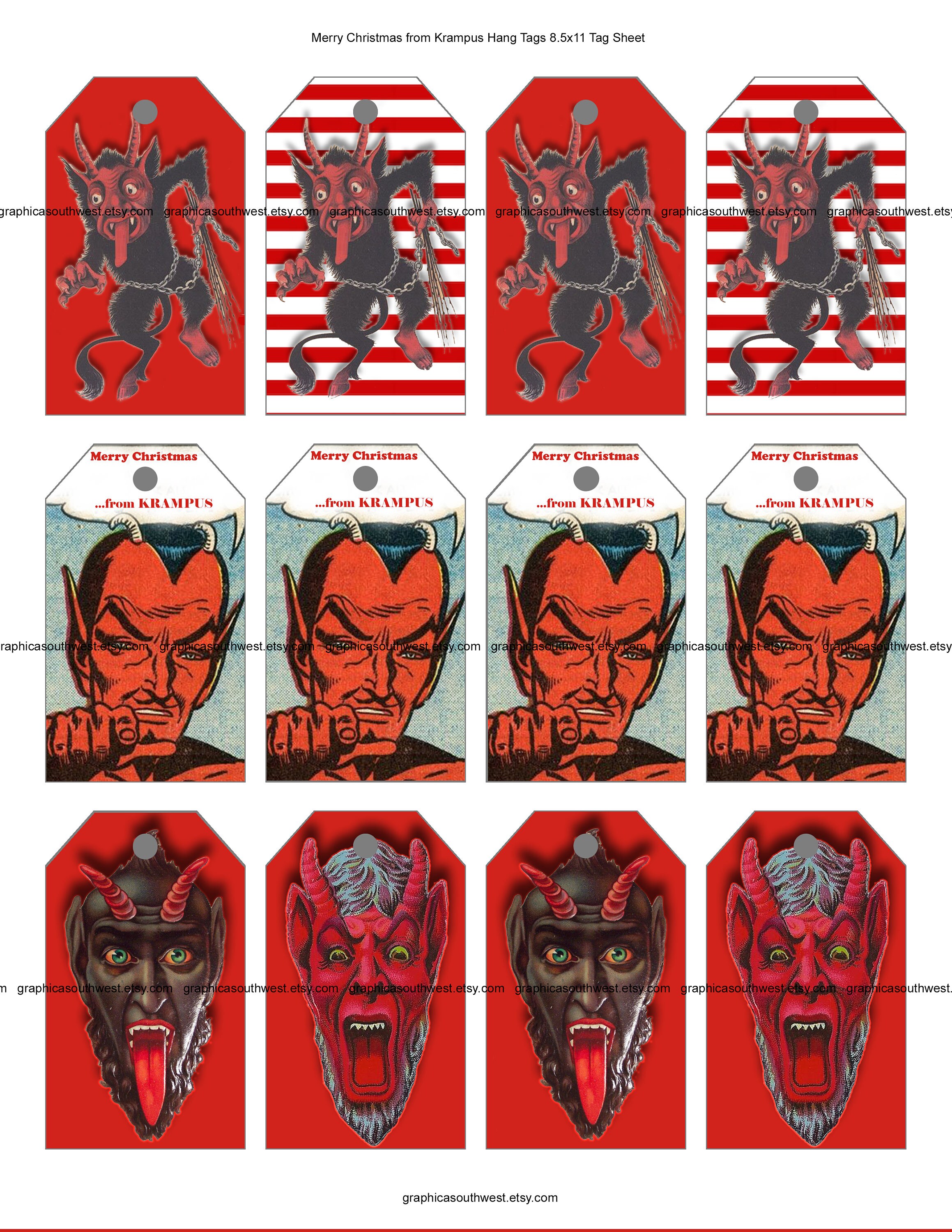 Digital File for Instant Download KRAMPUS Tags - Etsy
