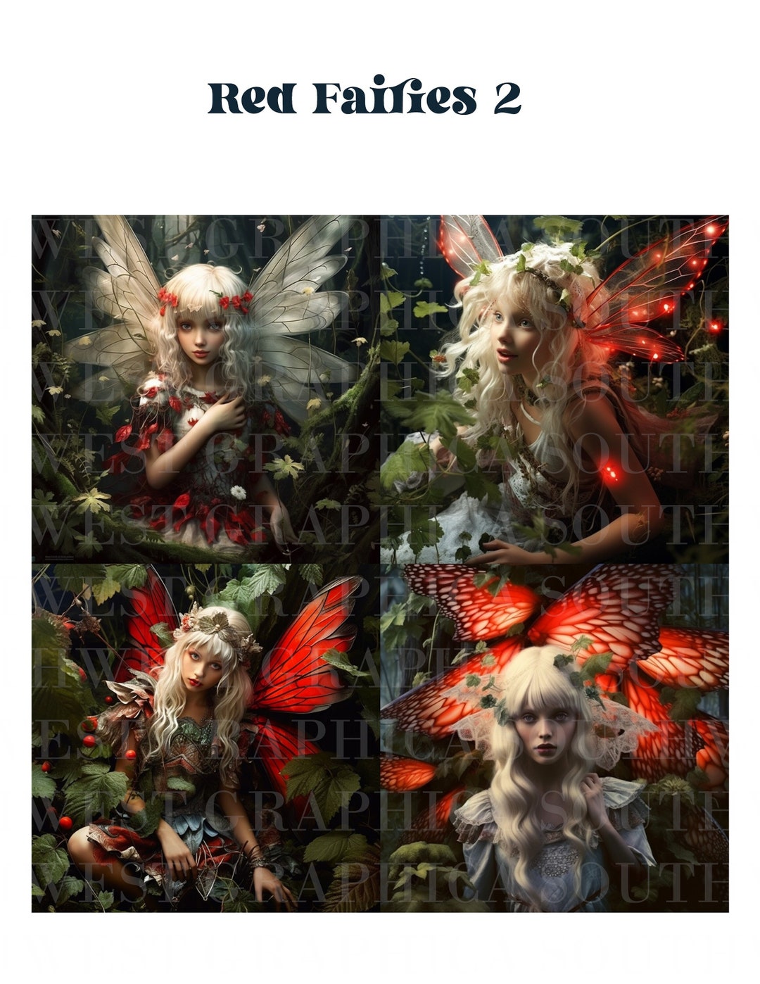 Red Fairies 2 Instant Download High-resolution Digital Download - Etsy