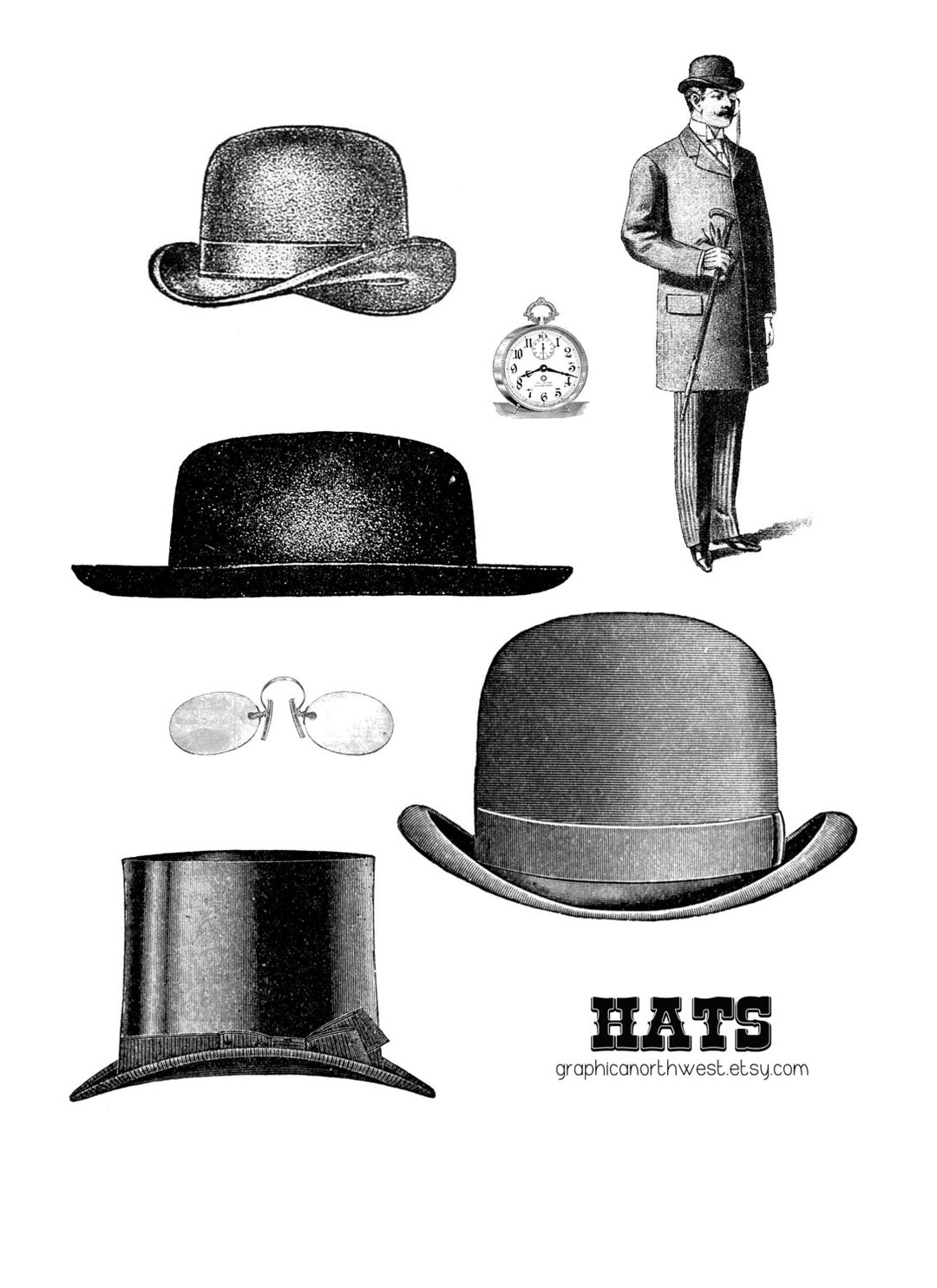 Instant Download High Resolution Digital HATS - Etsy