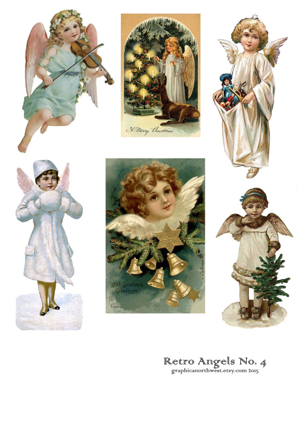 Retro Angels No. 4 Instant Download High-resolution Digital - Etsy