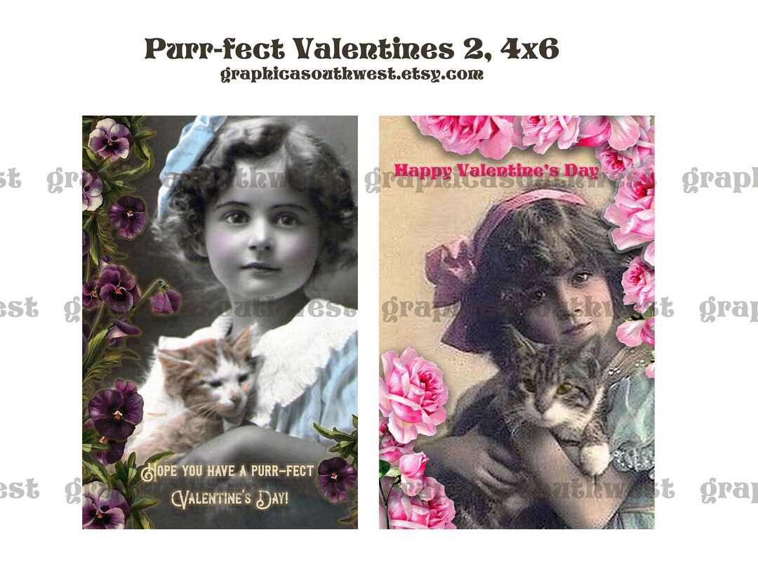 Instant Download High Resolution Digital Download Purr-fect Valentines ...
