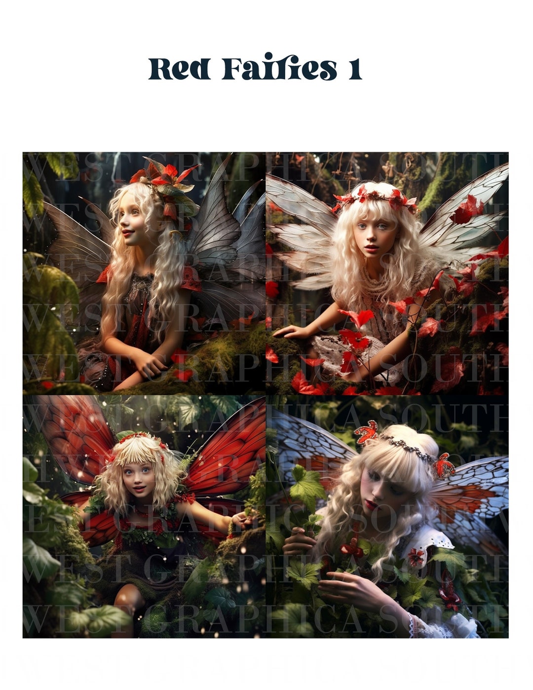 Red Fairies 1 Instant Download High-resolution Digital Download - Etsy