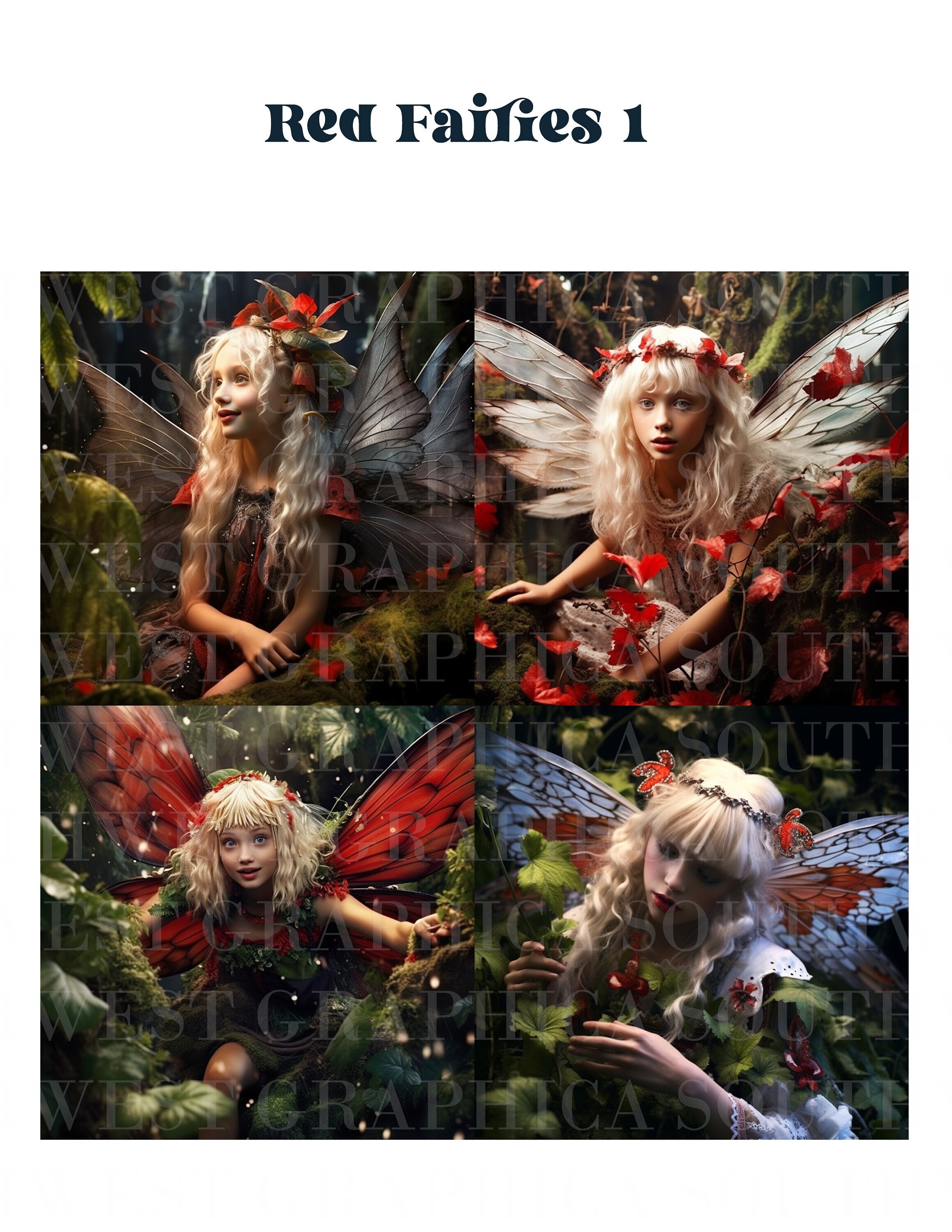 Red Fairies 1 Instant Download High-resolution Digital Download - Etsy