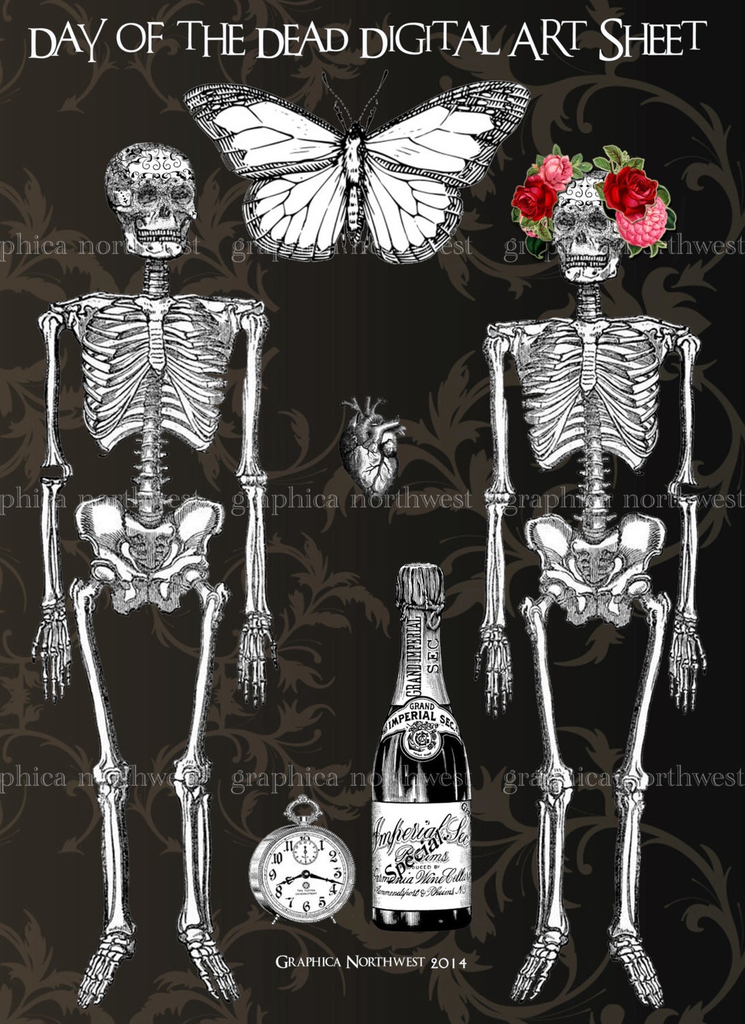 Instant Download High Resolution Digital Day of the Dead Digital Art ...