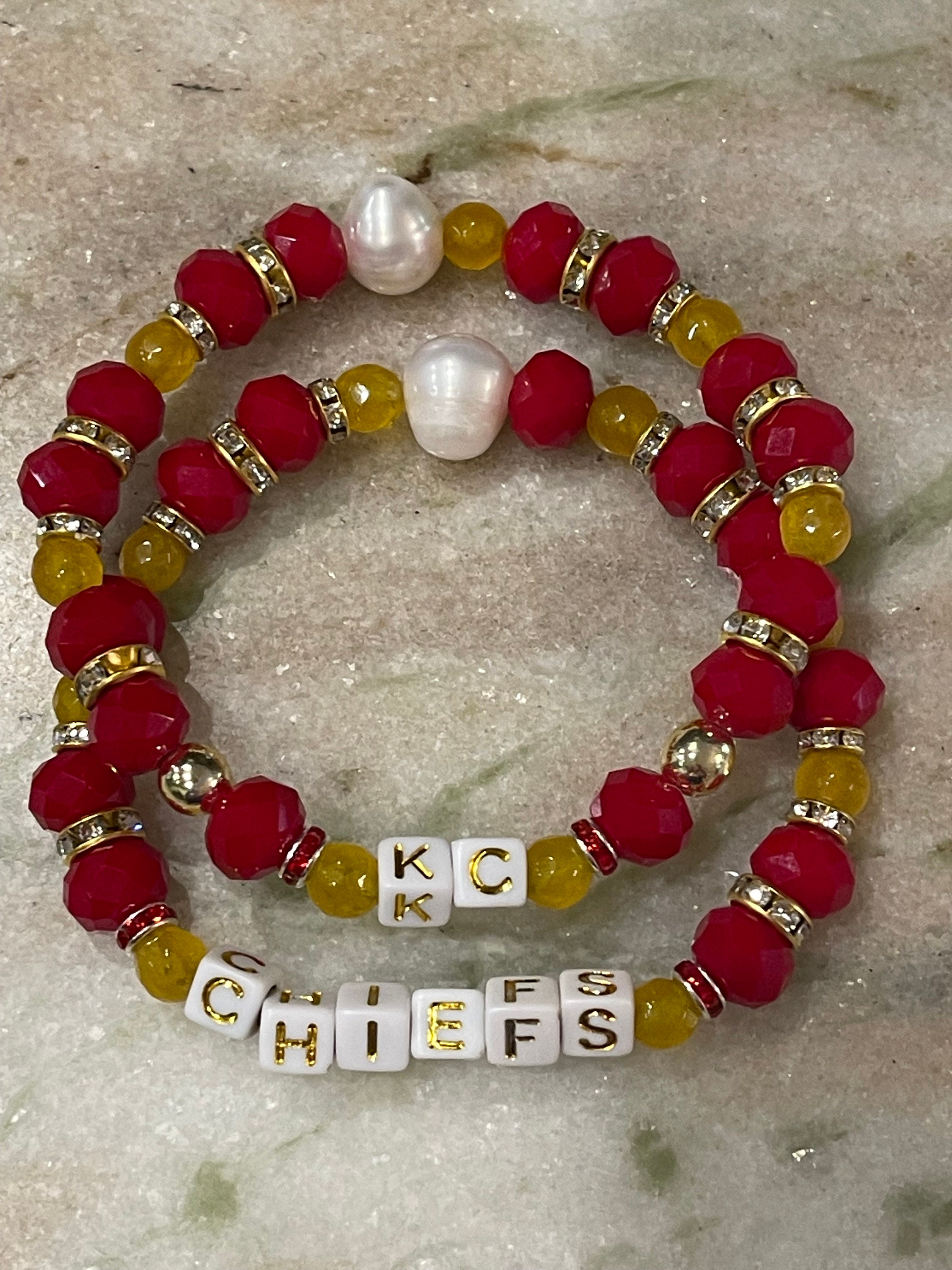 Kansas City Chiefs Bracelet Set “B” - Etsy