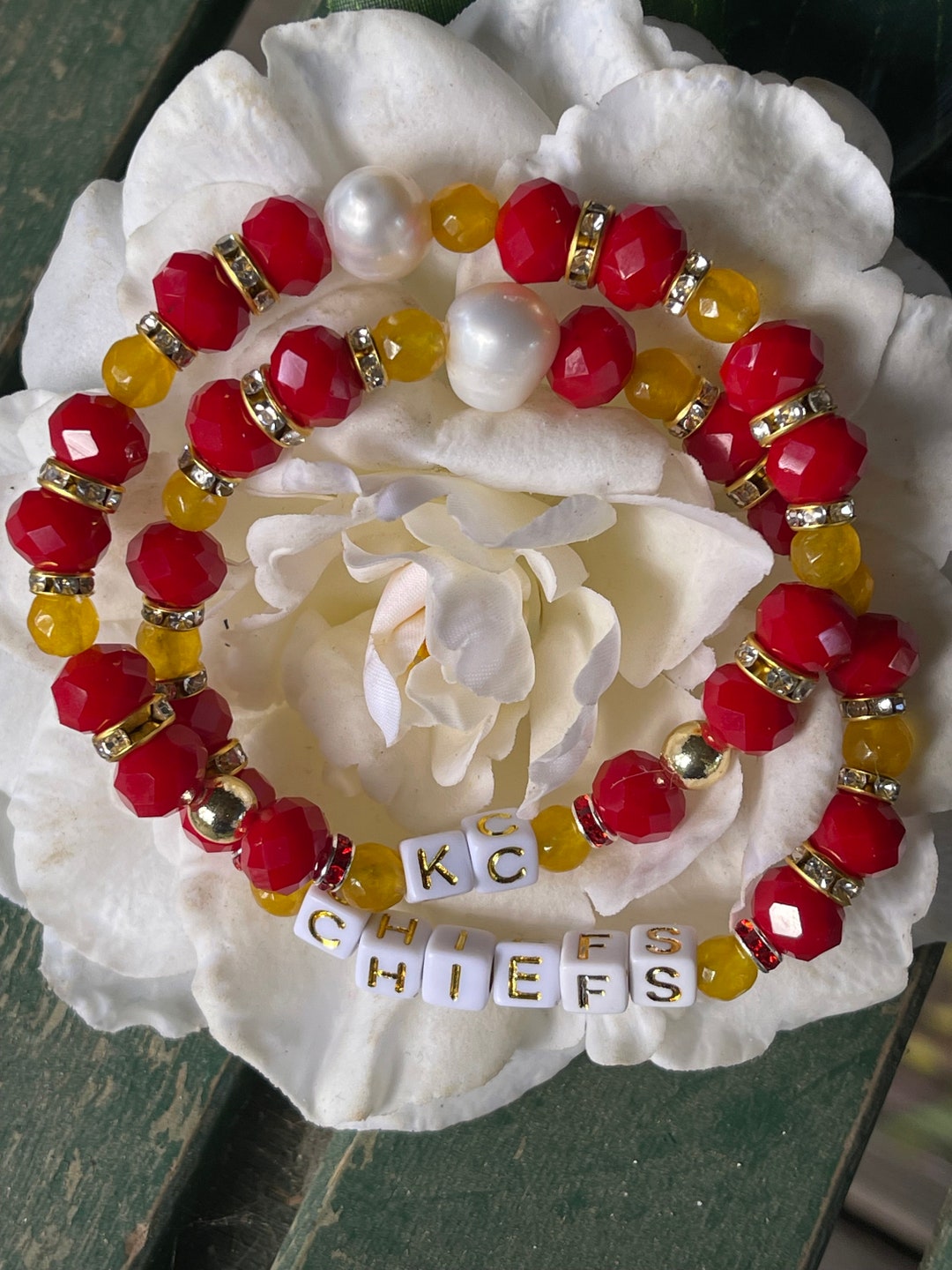 Kansas City Chiefs Bracelet Set “B” - Etsy