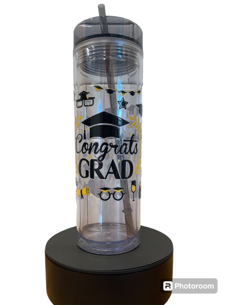 Congrats Grad Graduation 16 Oz Double Wall Tumbler With Straw - Etsy