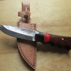 Warren" Hand Made Damascus Steel Fixed Blade Hunting Knife,buffalo ...