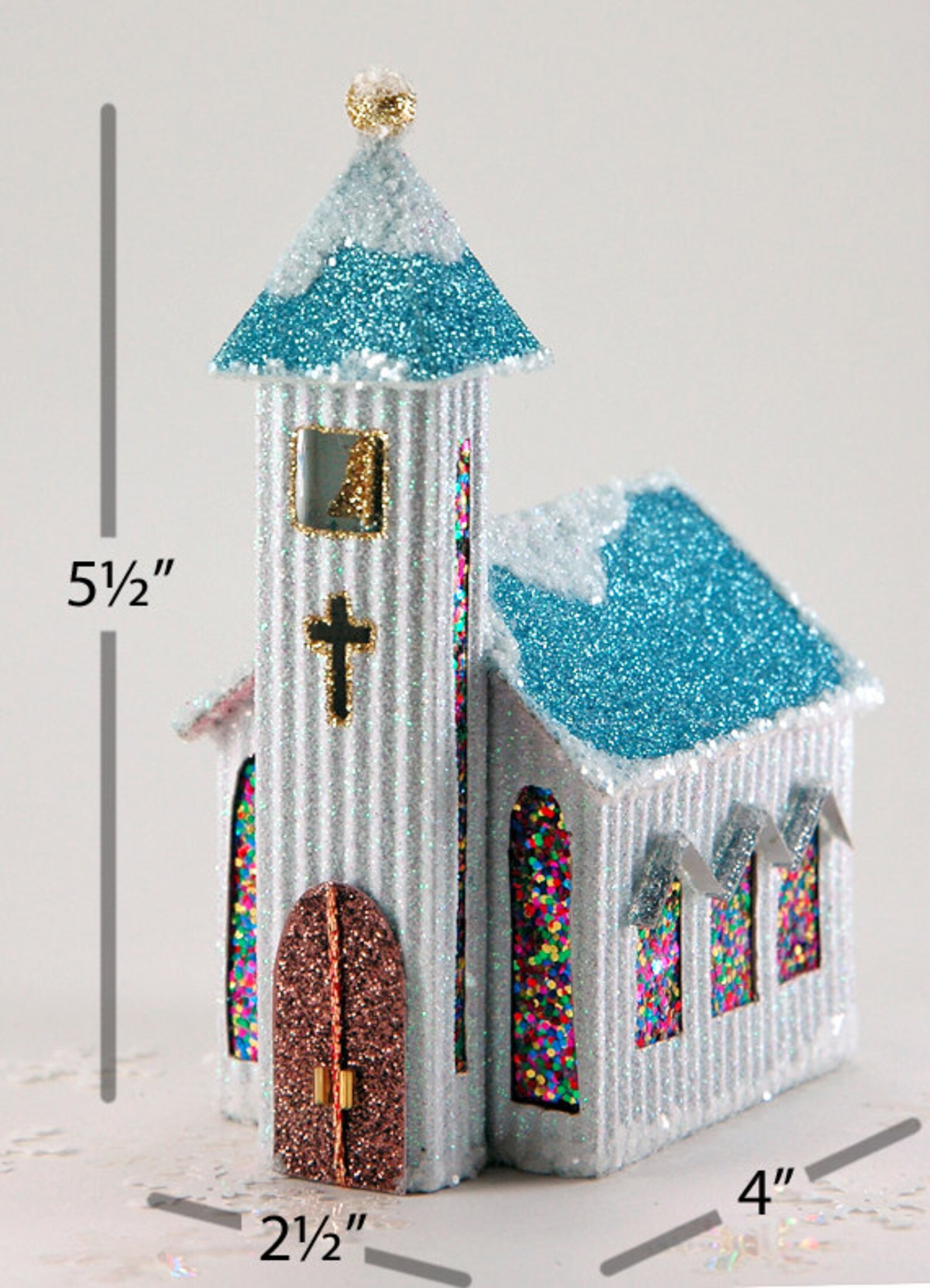Miniature Christmas Town Church for Your Village - PDF Printable ...
