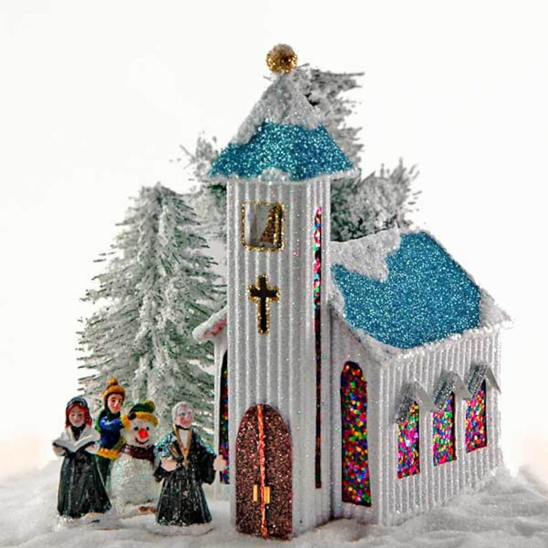 Miniature Christmas Town Church for Your Village - PDF Printable ...