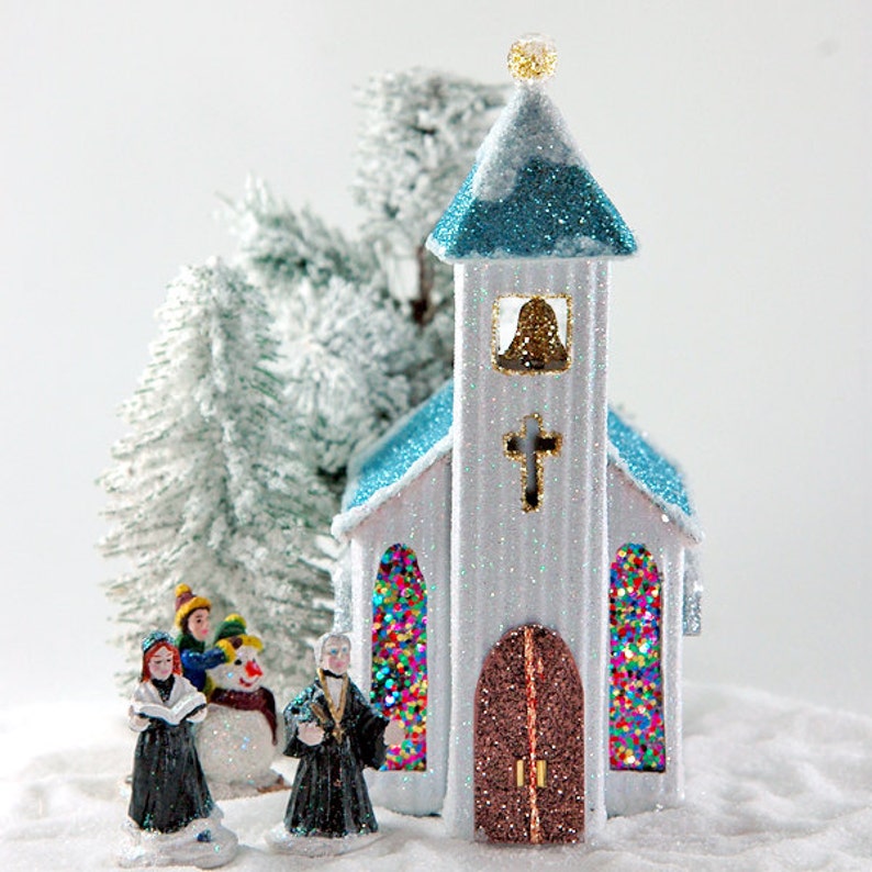 Miniature Christmas Town Church for Your Village - PDF Printable ...
