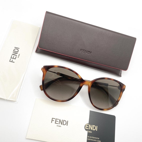 Authentic FENDI Gradient Cat Eye Dark Tortoise Brown … - Gem