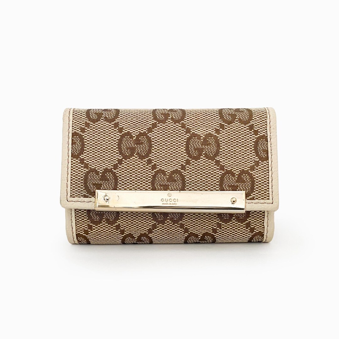 Authentic GUCCI GG Monogram Canvas Key Case Holder - Etsy