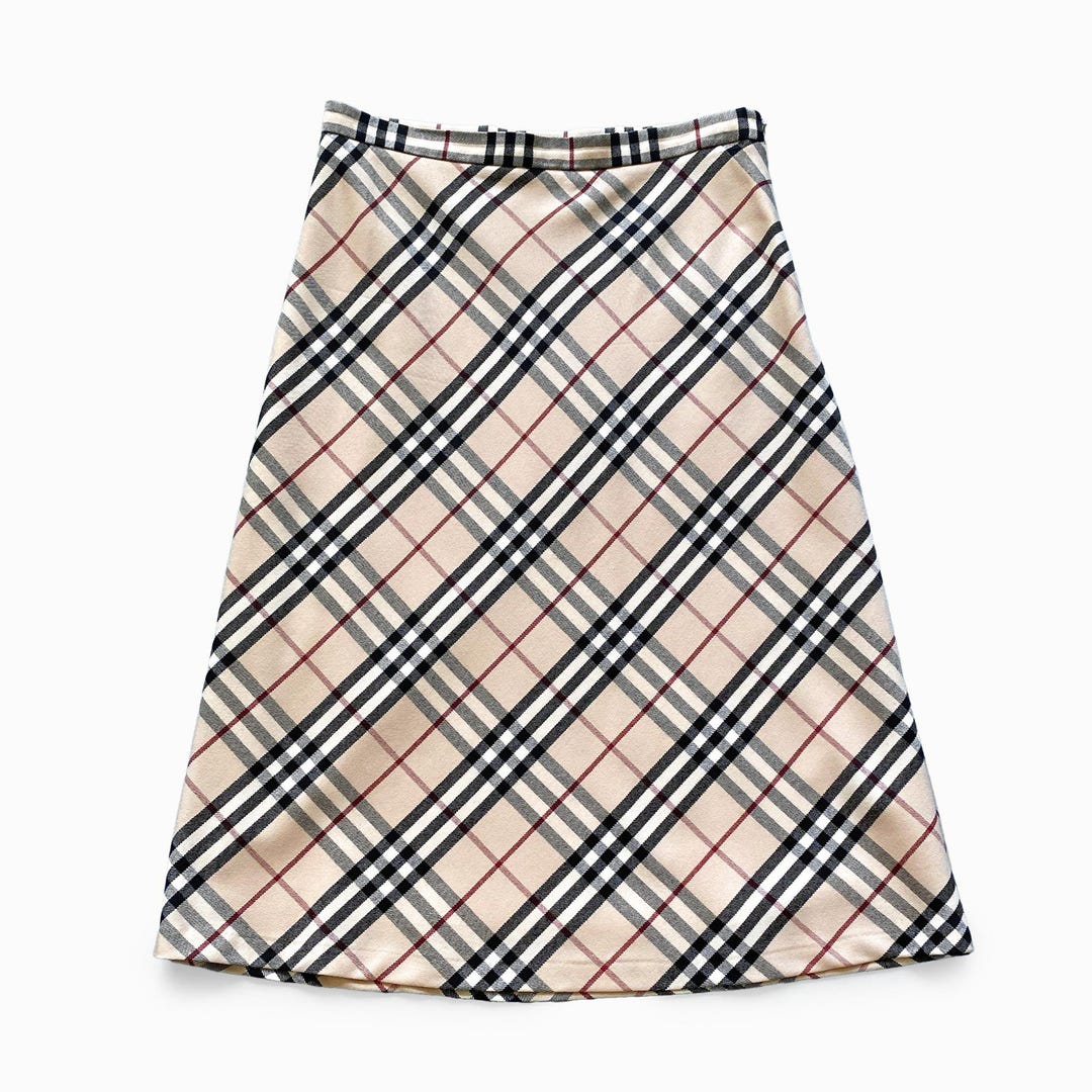 Authentic BURBERRY Check Plaid Wool Skirt Size 6 - Etsy