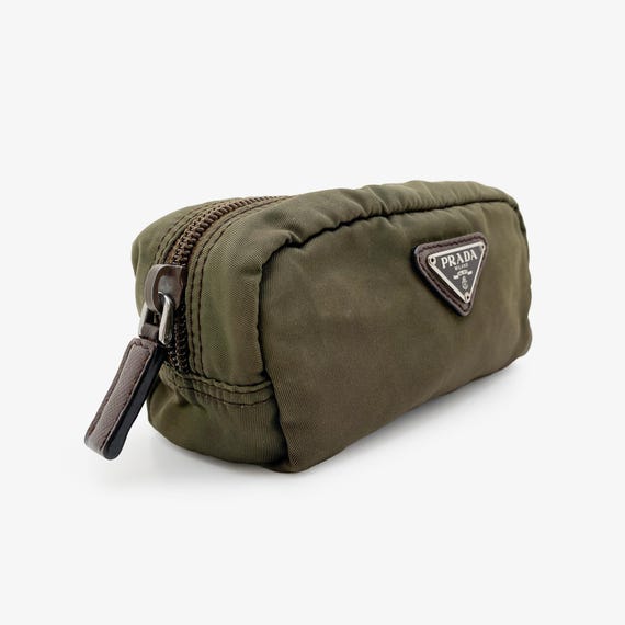 Authentic PRADA Triangle Logo Nylon Pouch, Cosmetic B… - Gem