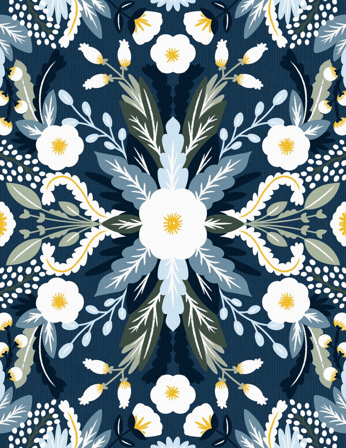 Illustrated Blue Floral Greeting Cards Individual or Set of - Etsy