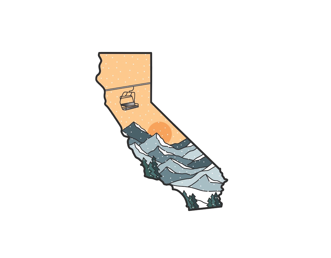 California State Stickers | Ski Snowboard Mountain Stickers ...