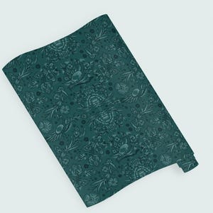 Wrapping Paper Roll, Dark Green Floral Peacock Gift Wrap, Wedding Gift ...