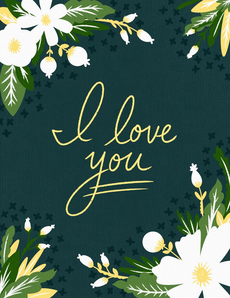 Thank You & I Love You Greeting Cards Individual or Set of 8 - Etsy