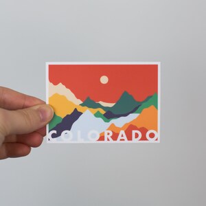 Colorful Colorado State Stickers Rocky Mountain Stickers Illustrated ...