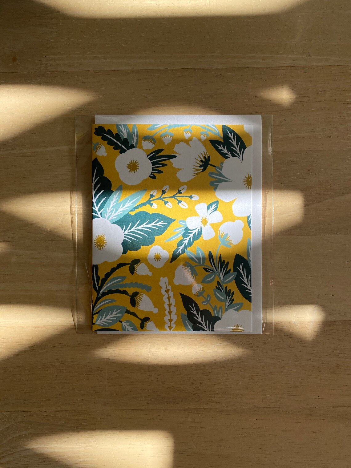 Illustrated Yellow Floral Greeting Cards Individual or Set of 8 Blank ...