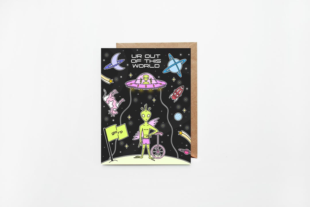 You're Out of This World Space Cards | Individual or Set of 8 ...