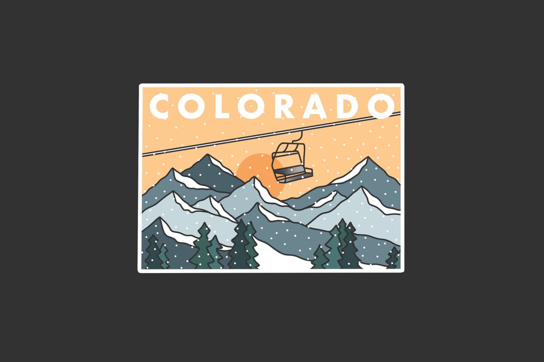 Colorado State Stickers | Snow Rocky Mountain Ski Snowboard Stickers ...